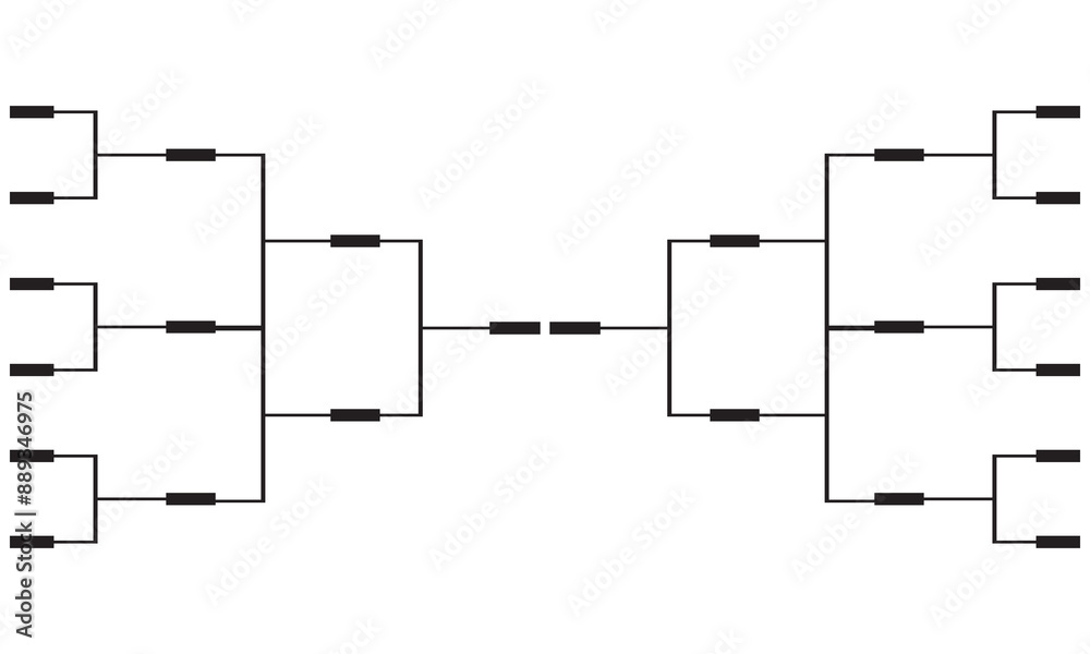 Templates of vector tournament brackets for teams. Blank bracket ...