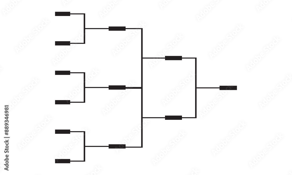 Templates of vector tournament brackets for teams. Blank bracket ...