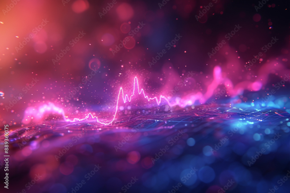 Blurred ECG graph, emphasis on heart rhythm, cardiology, medical ...