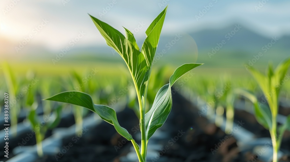 Vibrant scene of a climate-smart farm using precision agriculture and ...
