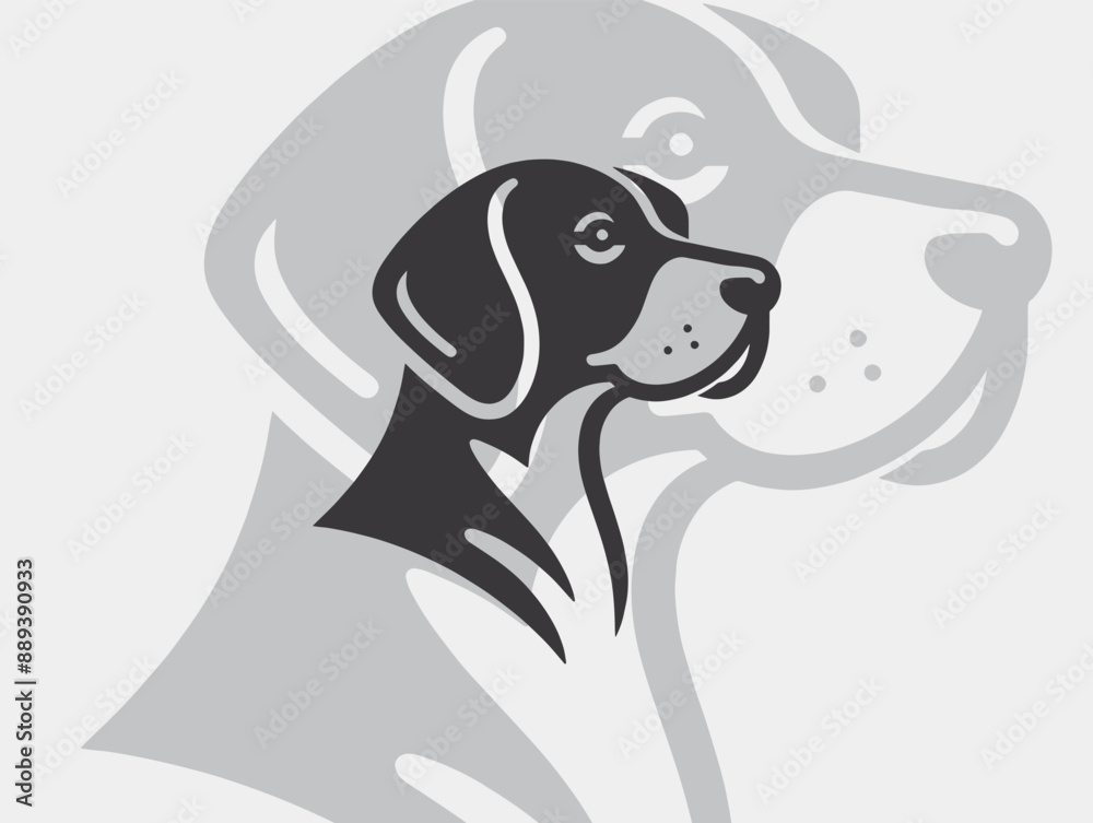 Hunting pointer dog . Logo, icon, emblem. silhouette vector ...