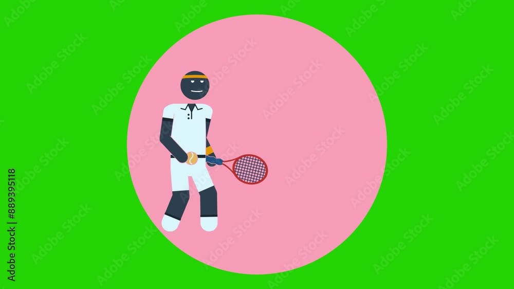 Tennis Match Animation Serve and Smash! 4K Video Animation Green Screen ...