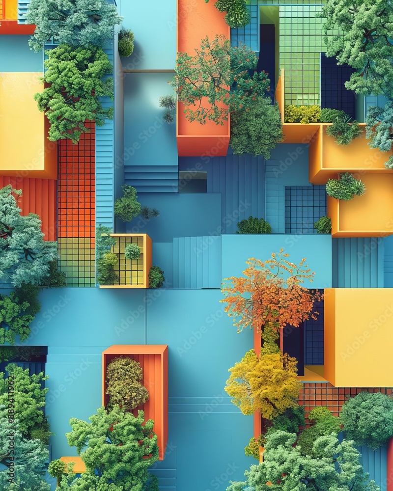 Future of development structures, flat design, top view, innovation ...