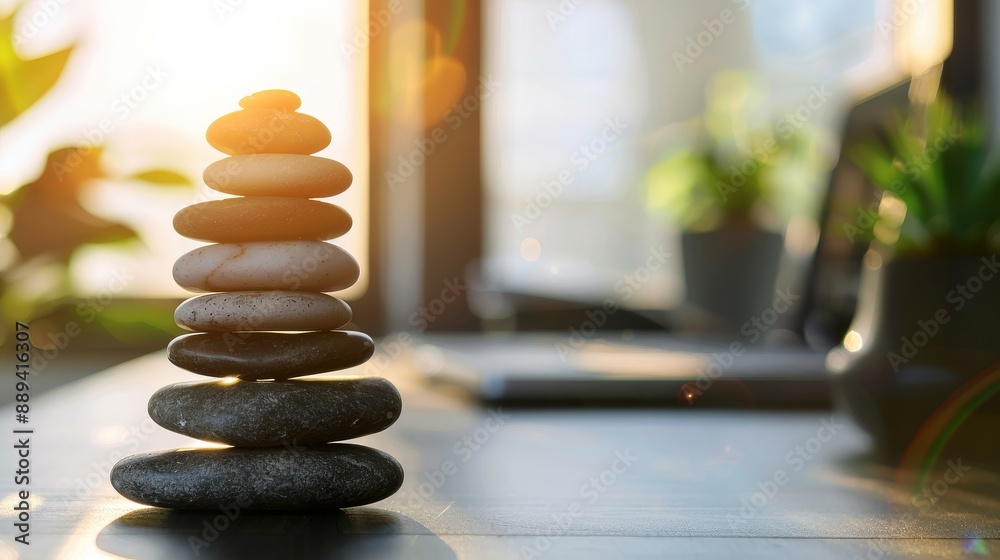 HD 8K wallpaper of zen stone tower Stock Photo | Adobe Stock