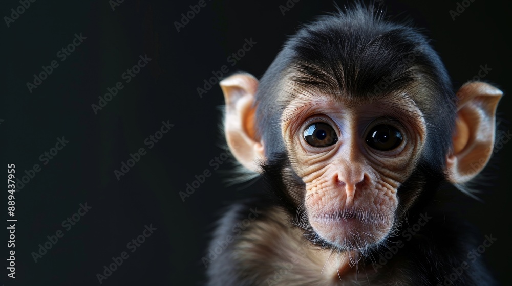 HD 8K wallpaper of a black-faced monkey Stock Photo | Adobe Stock