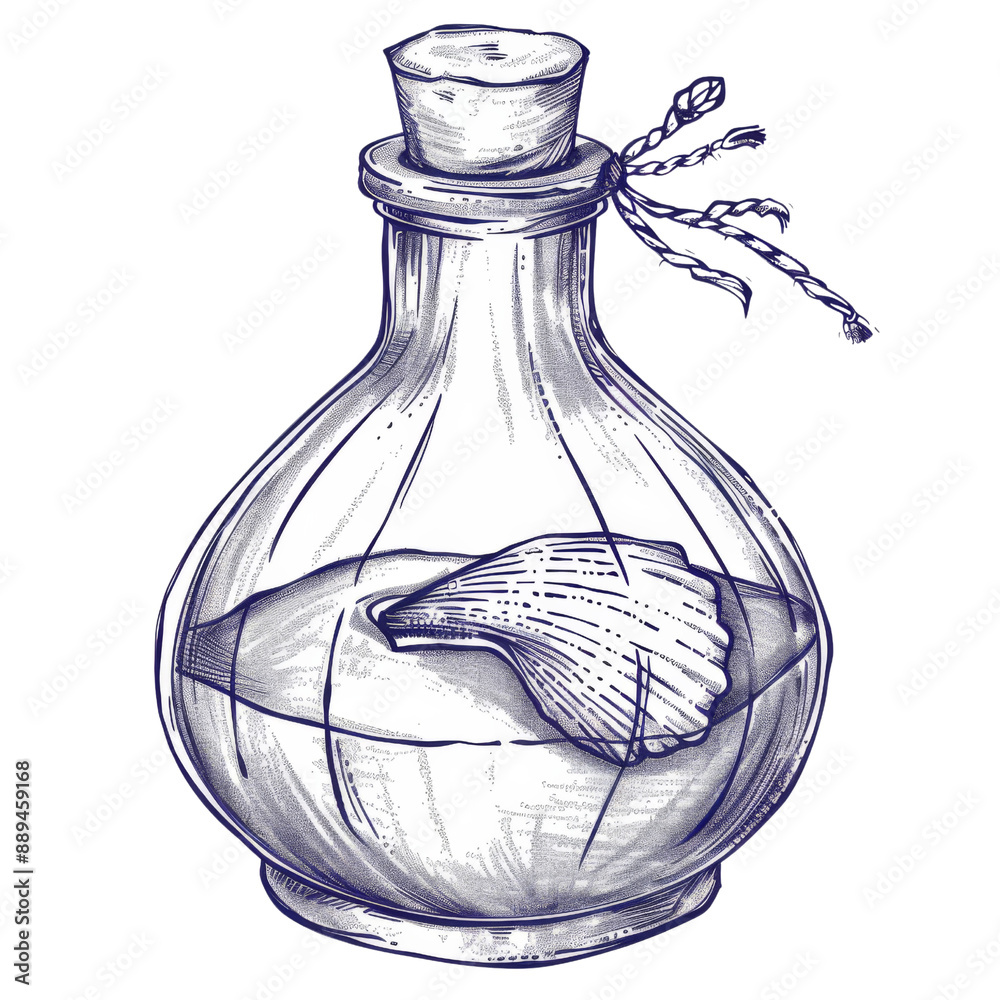 Potion bottle magic vector. Vintage witch game alchemy sketch with ...