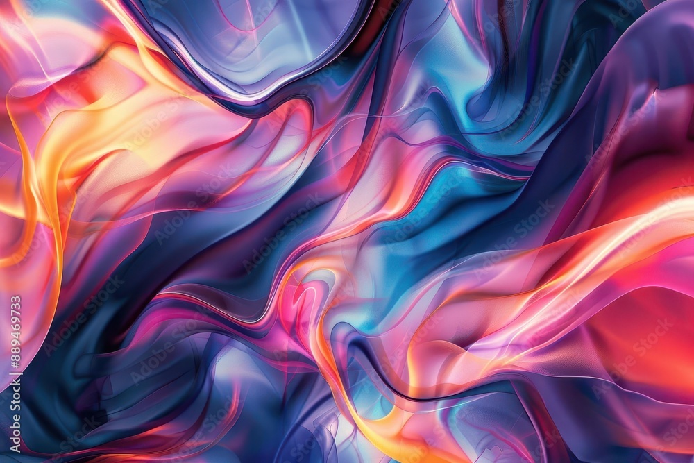 vibrant abstract wallpaper with flowing forms and rich saturated colors ...