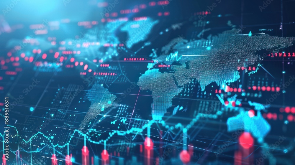 Stock market map transaction analysis investment finance, stock market ...