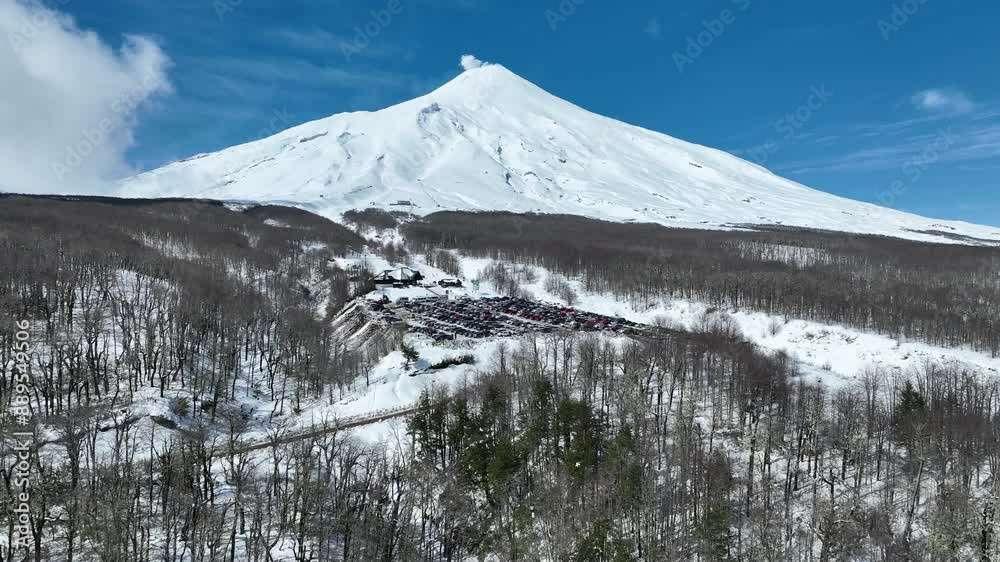 Villarrica Volcano At Pucon Los Lagos Chile. Breathtaking Of Iconic ...
