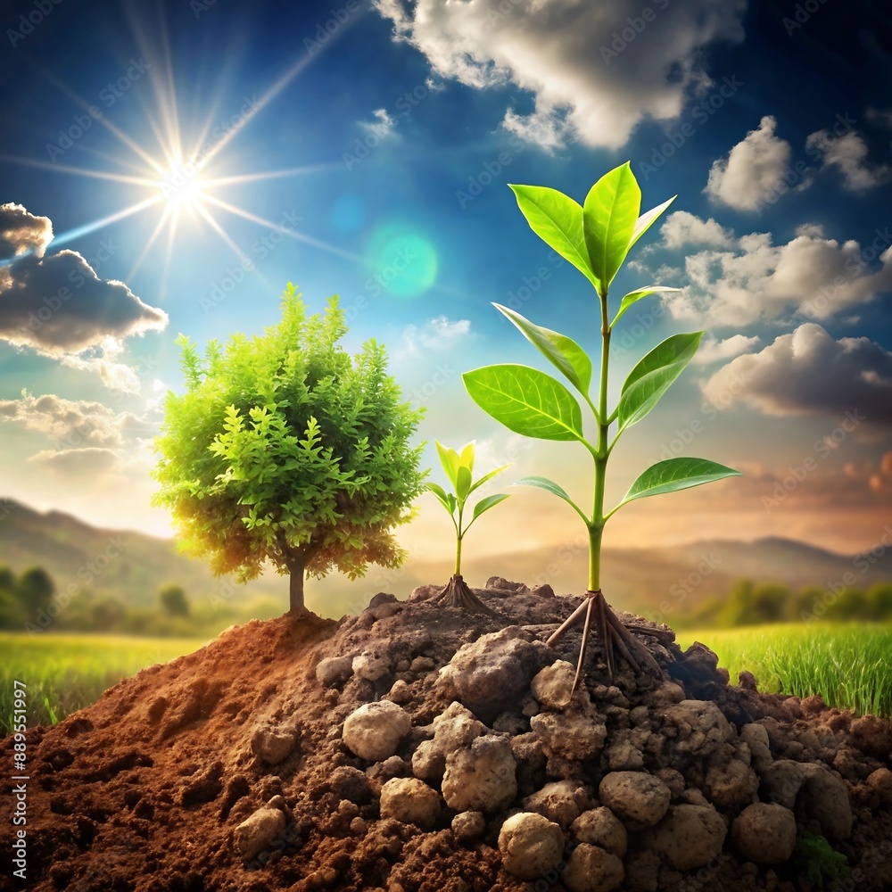 Foto de Rebirth and Renewal in Nature After Death Showcasing New Plant ...