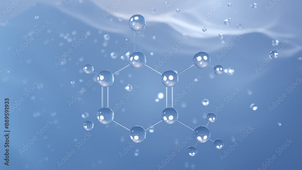 maltol molecular structure, 3d model molecule, organic compound ...