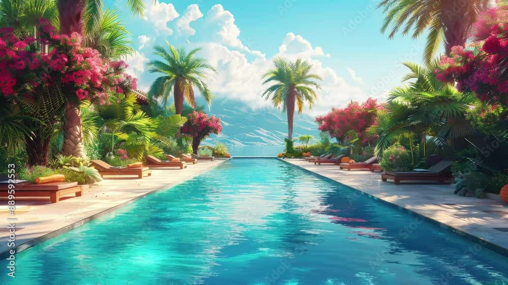 Pool Party Animation with Sunny Summer Vibes: lively pool party ...