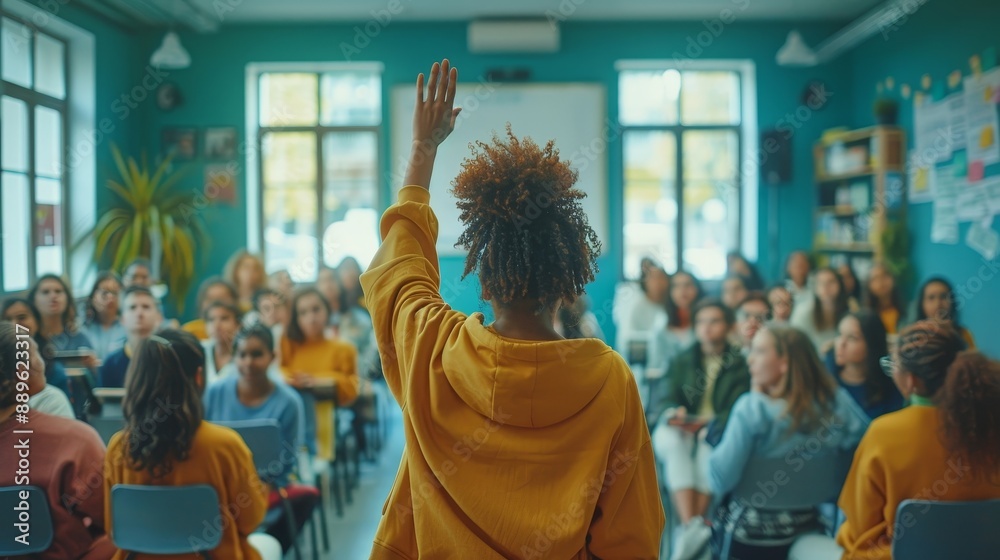 Teacher Giving Computer Science Lecture to Diverse Multiethnic Group of ...