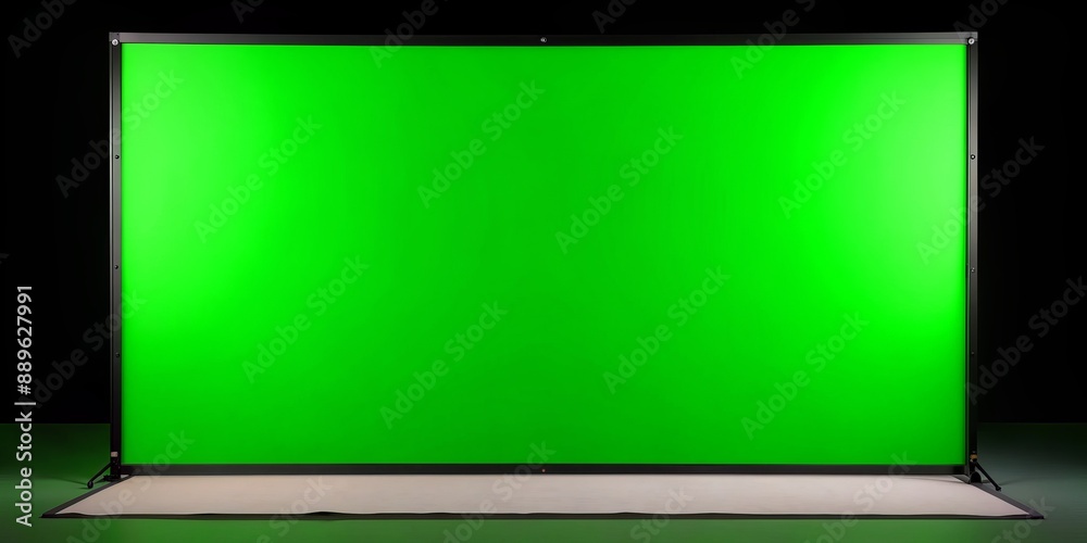 Green Screen Studio Setup with Black Background and White Floor, green ...