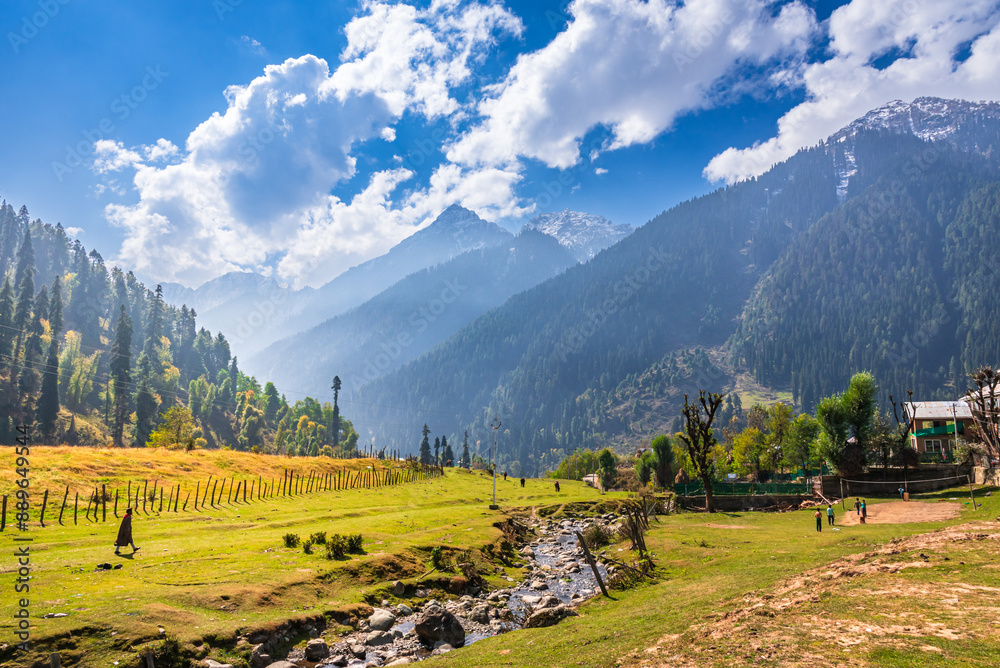 Serene Landscape of Aru valley near Phalgam town in Anantnag district ...