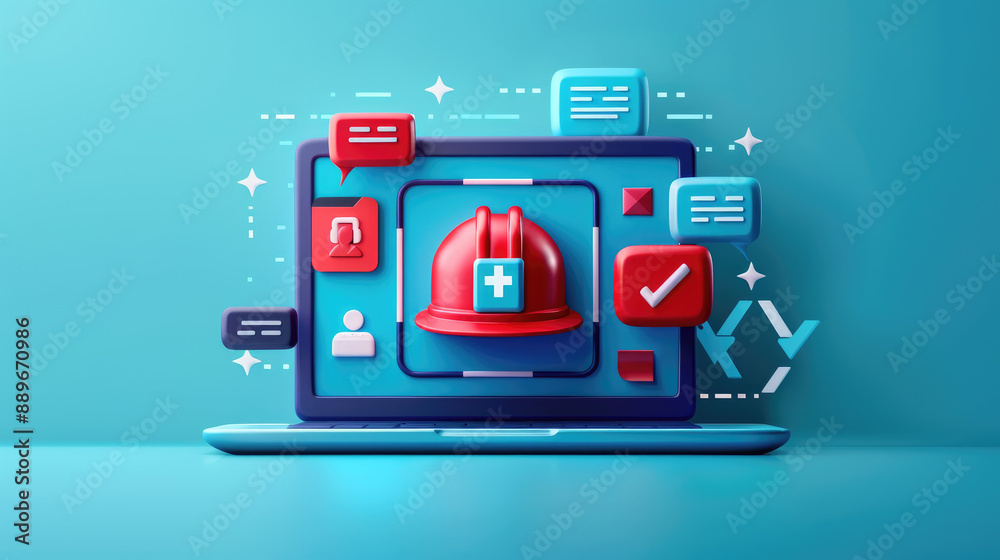 Explore a detailed flat design illustration depicting a cyber attack ...