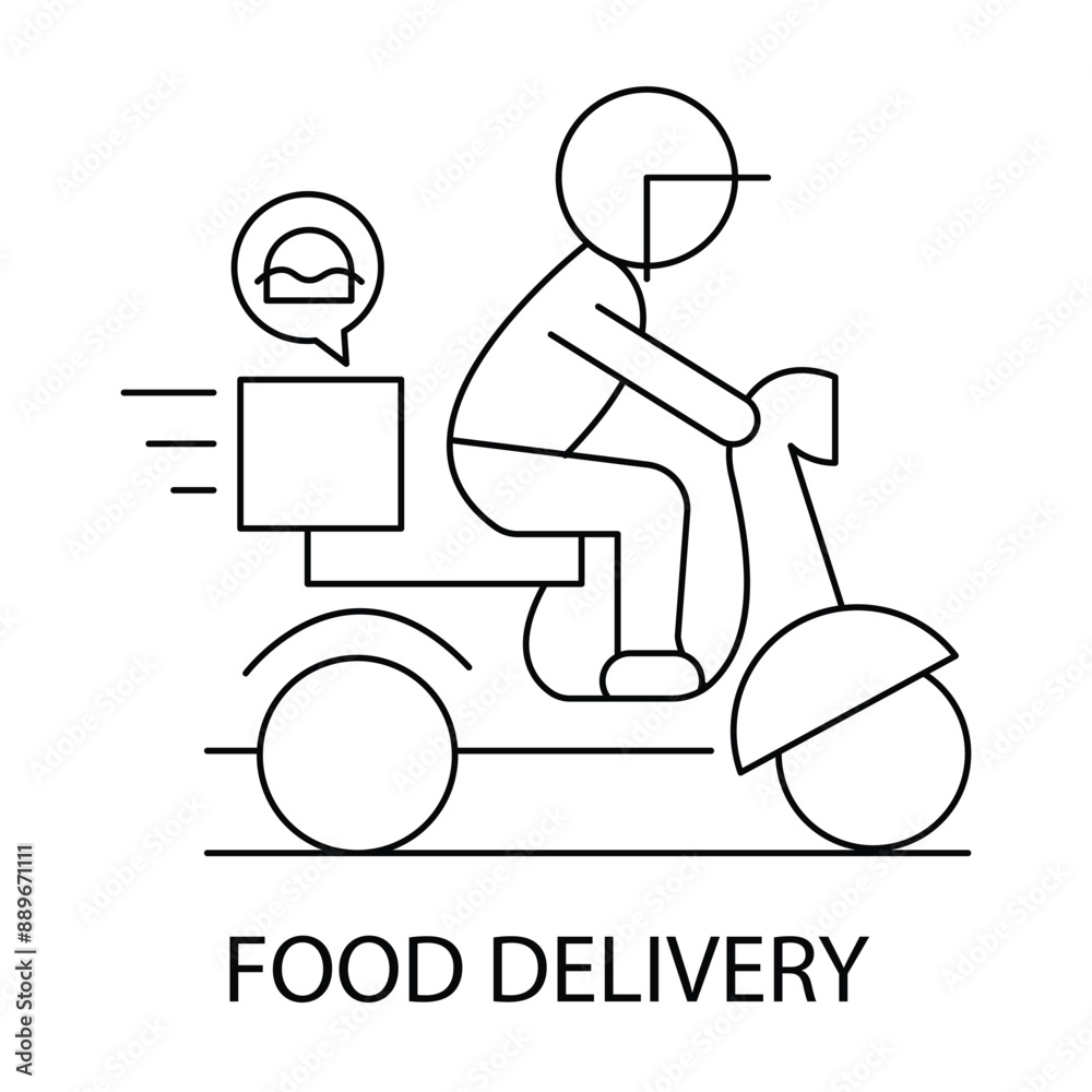 Vetor de Food Delivery Icons: Food Order, Online Food Delivery ...