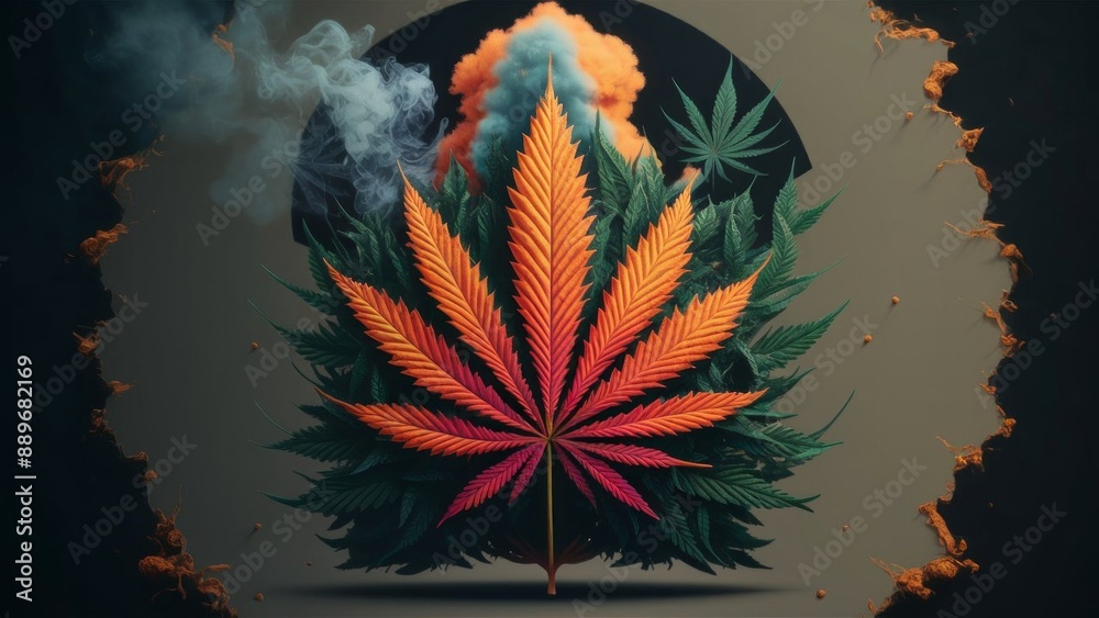 Sleek and simple illustration of weed leaf, perfect for logos and icons ...