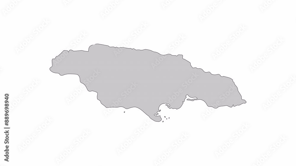 Jamaica map animation. Black line smoothly transitioning to fill ...