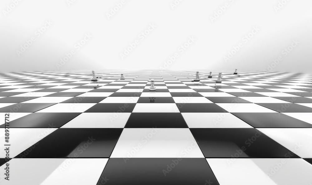 perspective floor background. Black and white chessboard perspective floor texture. Checker ...