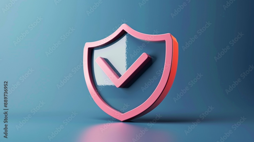 3D icon safety shield with a checkmark, symbolizing security and safety ...