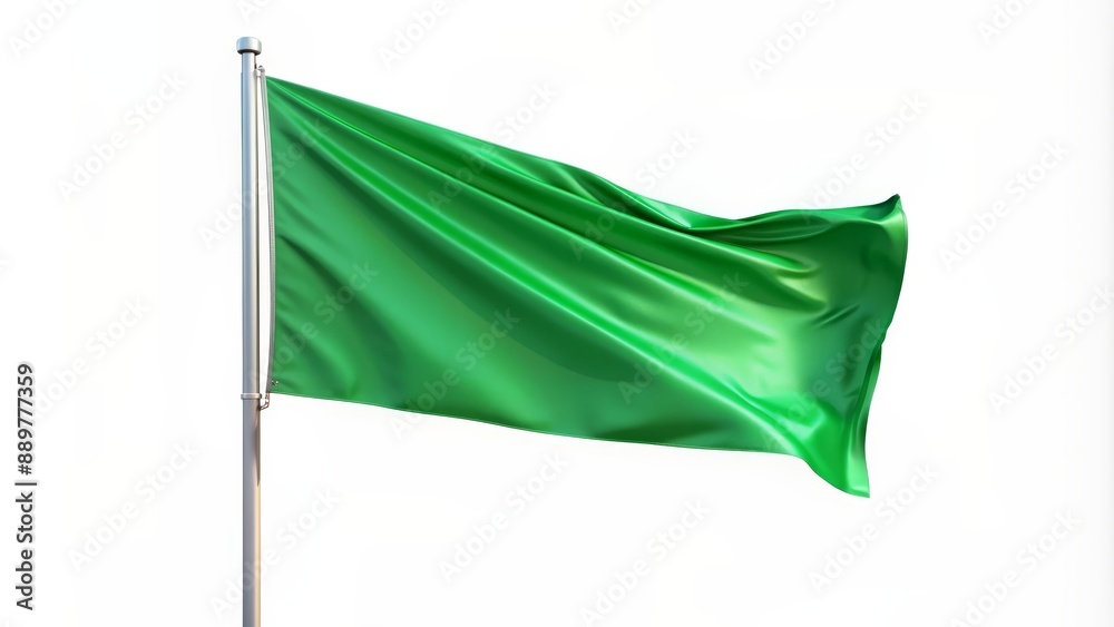 Green flag isolated on white background, green, flag, isolated, white ...
