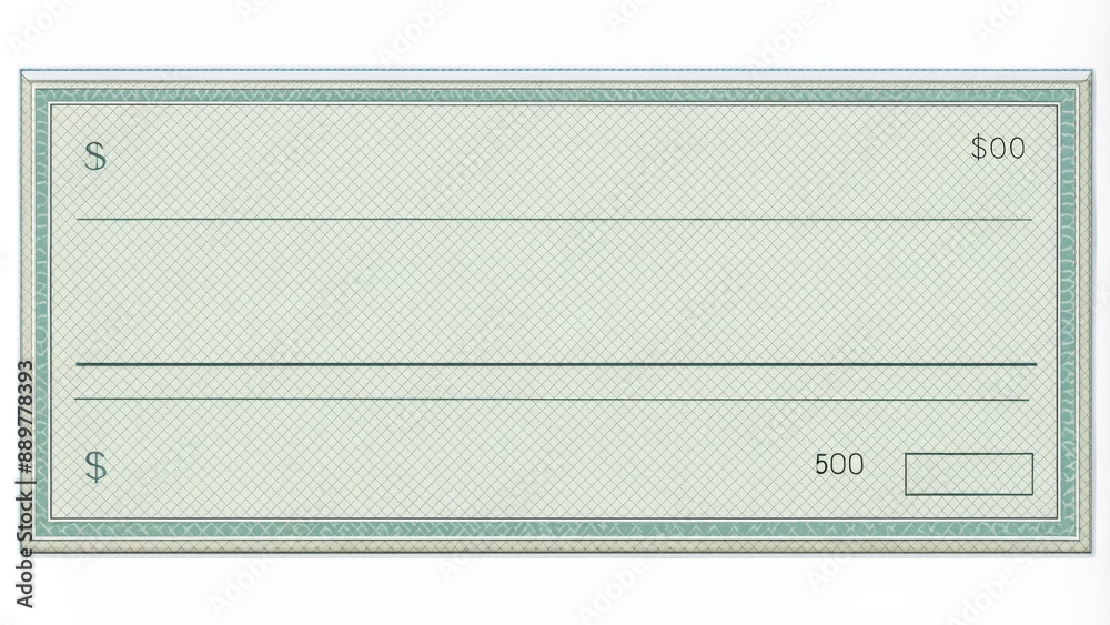 A blank cheque version 20 with space for customizable amounts and ...