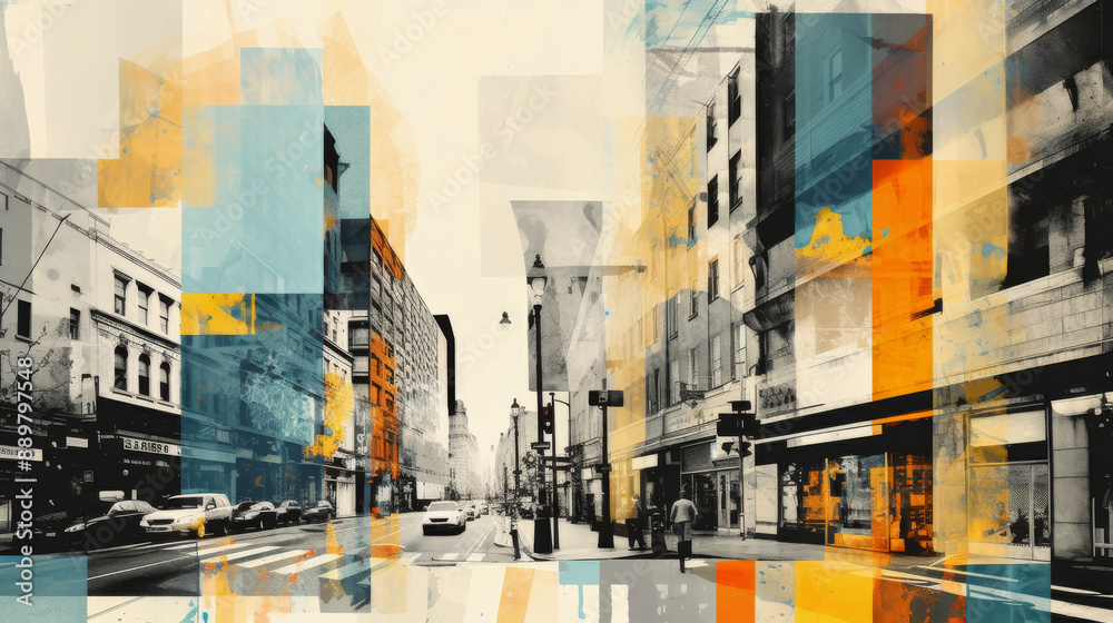 Collage style, magazine cut out, London City 1960's style front cover ...