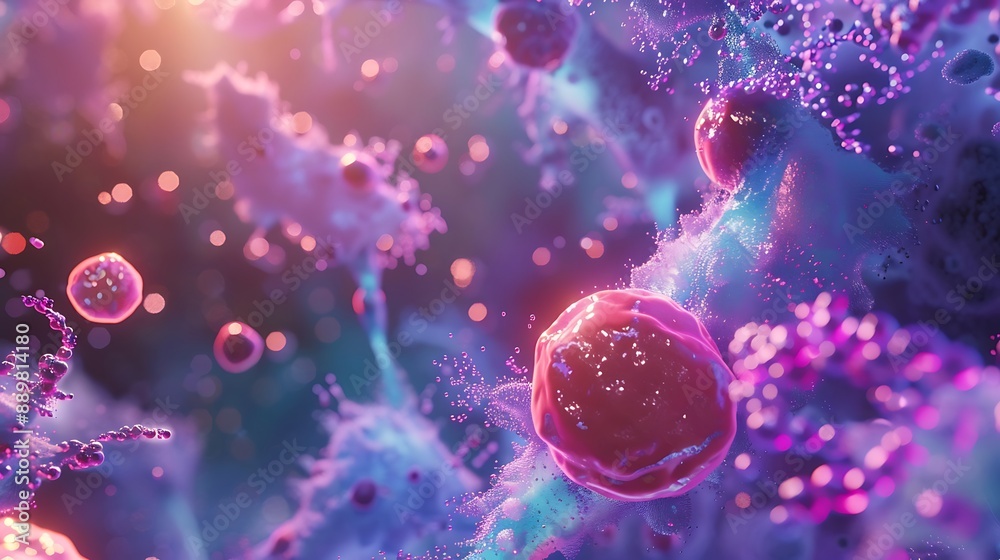 Lysosomes breaking down cellular waste a biology animation Stock ...