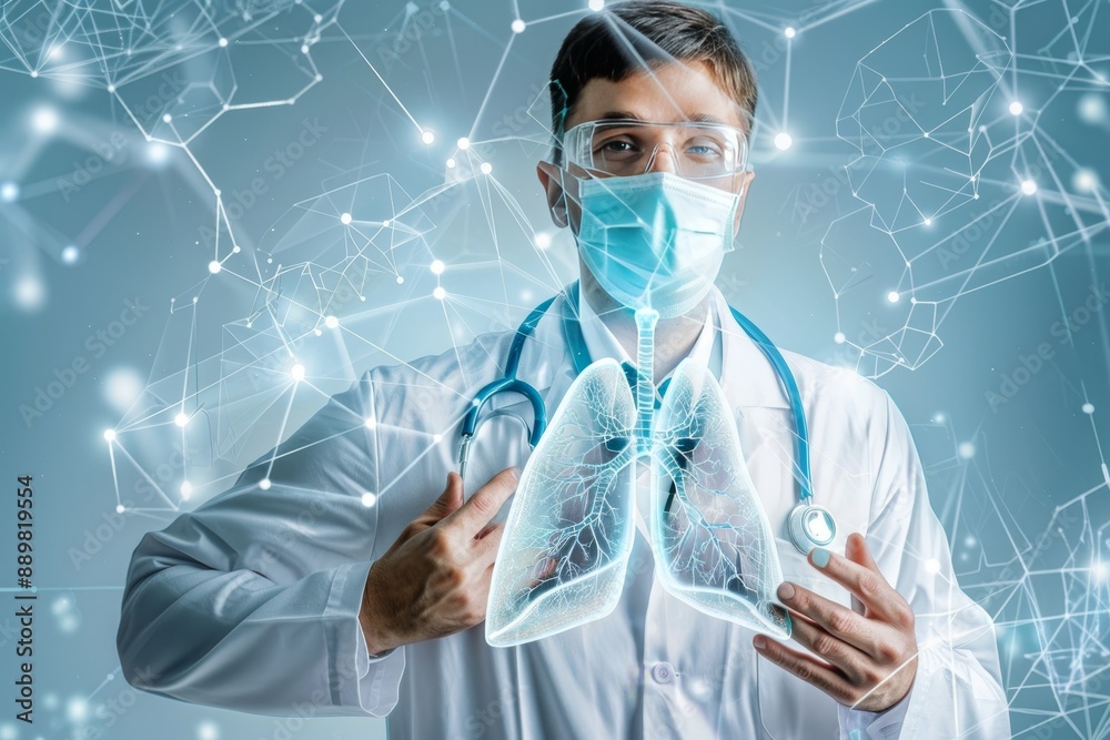 Doctor explaining respiratory diseases lung cancer, asthma, copd ...