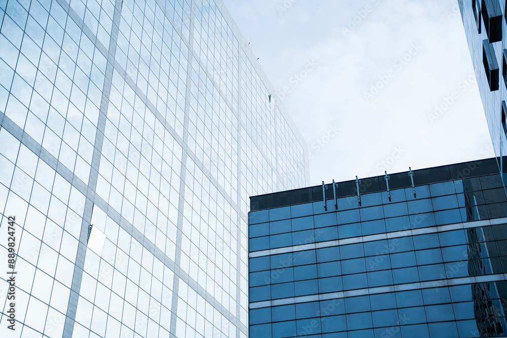 Perspective and underside angle view to textured background of modern ...