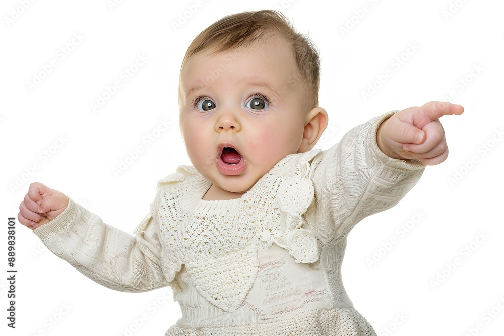 Ultra-detailed image of a cute baby with an angry expression, shouting ...