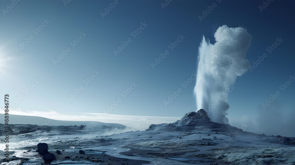 Spectacular Eruption of a Geyser in a Breathtaking Geothermal Landscape ...