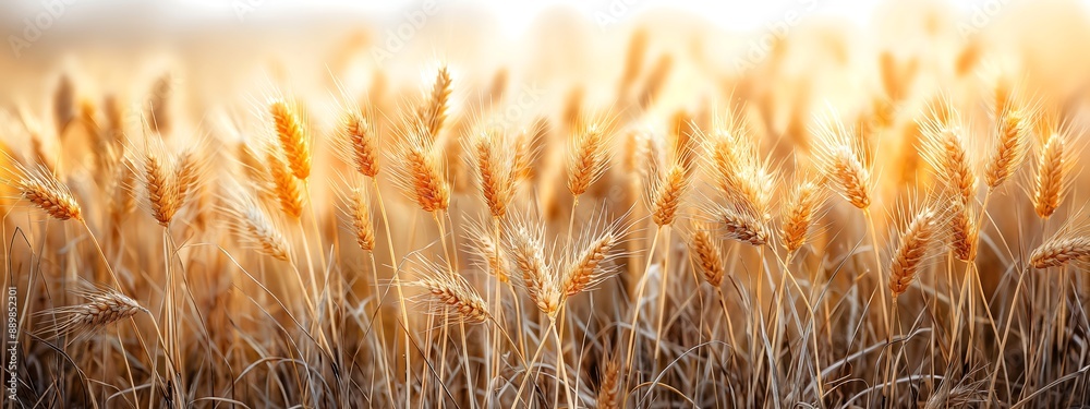 minimalist image featuring golden wheat stalks against a pure white ...