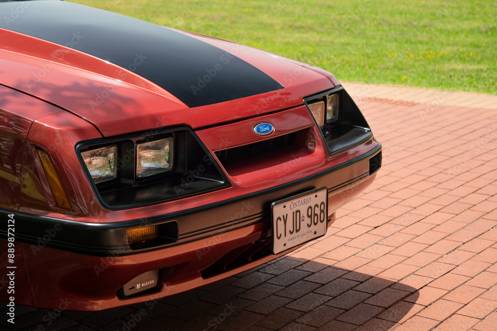 Details - front end of 1985 Ford Mustang GT hatchback (aka Fox body ...