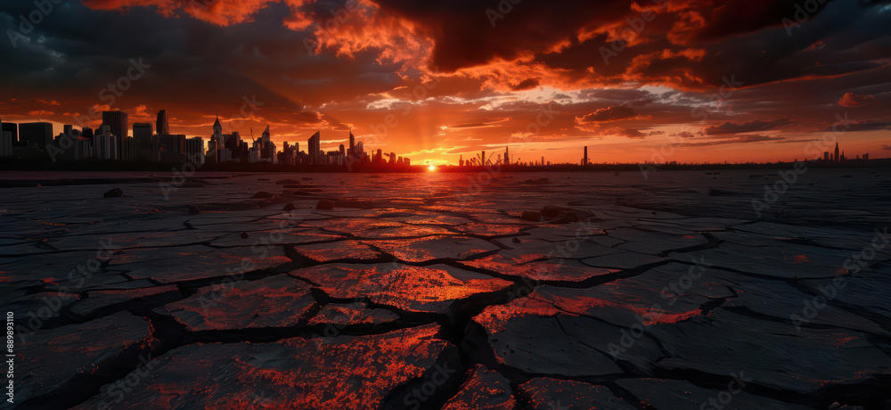 The ultramodern, supernatural scene of climate change in the image ...