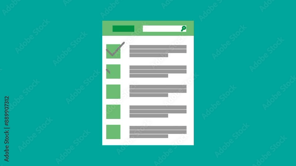 Check mark symbol on clipboard animation, To-Do List with Check Mark ...