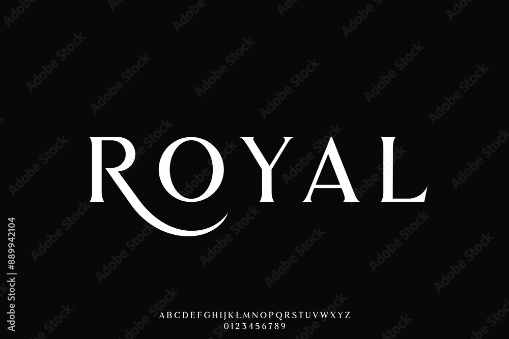 Elegant modern royal serif alphabet display font vector Stock Vector ...