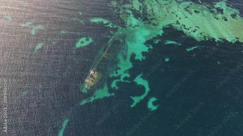 Wreck of the sunken ship Michelle off the Croatian coast. A popular ...