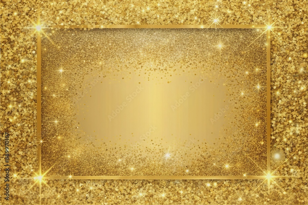 Gold foil frame with gold splatter frames and glitter stroke background ...