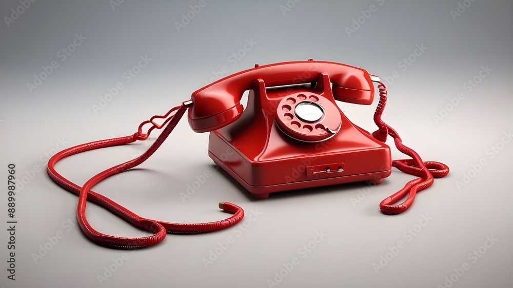 Isolated on a translucent background, this vintage red phone receiver ...