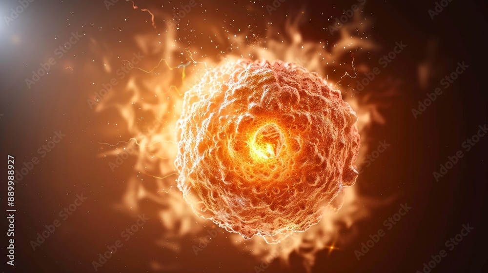 Artistic representation of nuclear fusion in the Sun's core, with ...