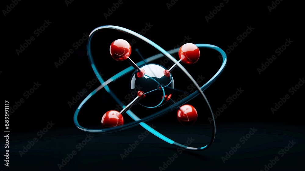Visual representation of an atomic nucleus, depicting protons and ...