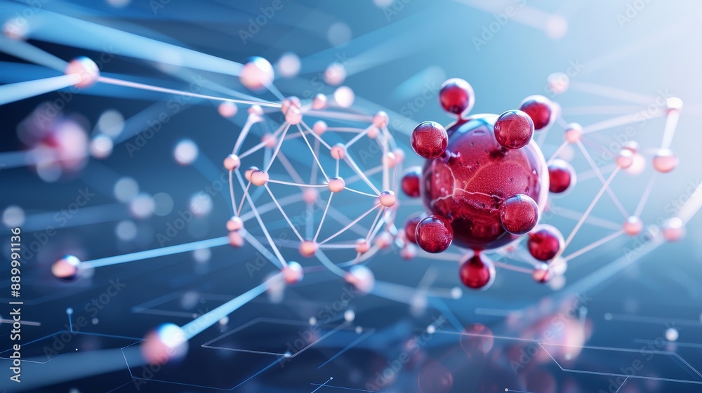 Visual representation of an atomic nucleus, depicting protons and ...