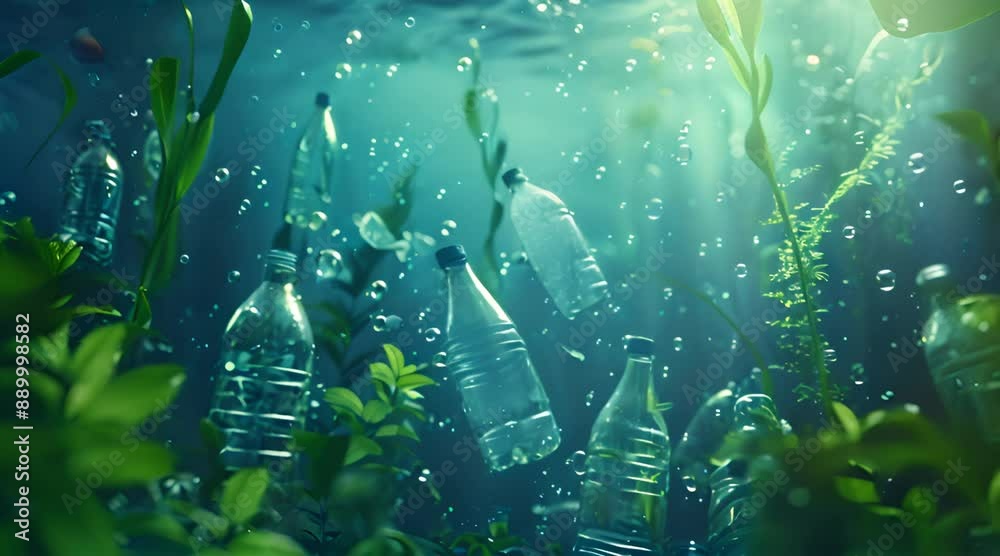 Plastic Waste Floating in the Ocean Highlighting the Environmental ...