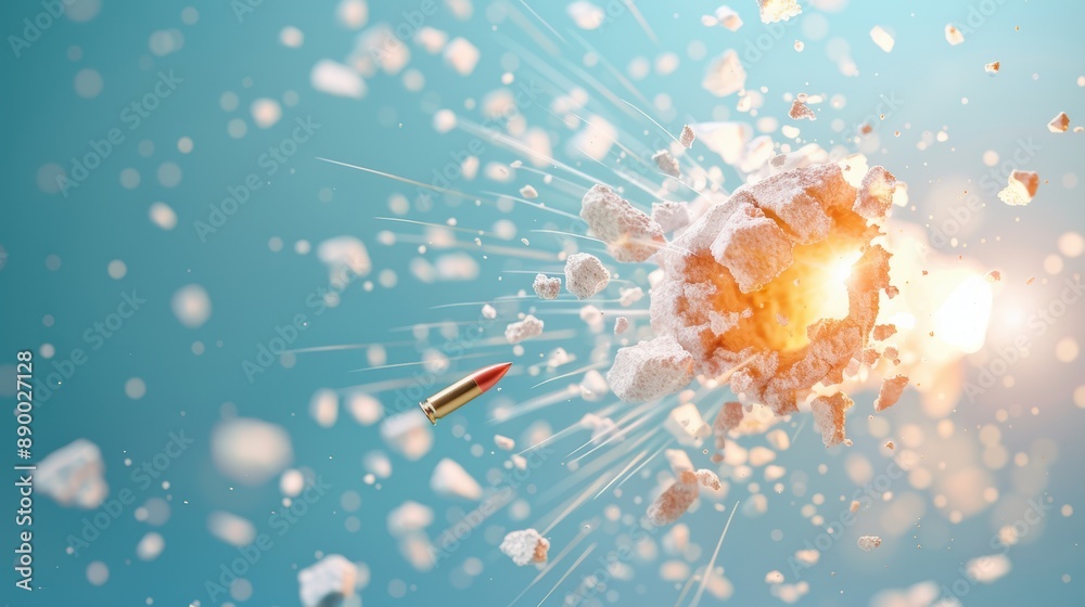 Bullet Impacting a Wall. A dramatic image showing the impact of a ...