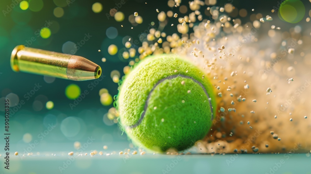 Bullet Striking a Tennis Ball. An image of a bullet hitting a tennis ...