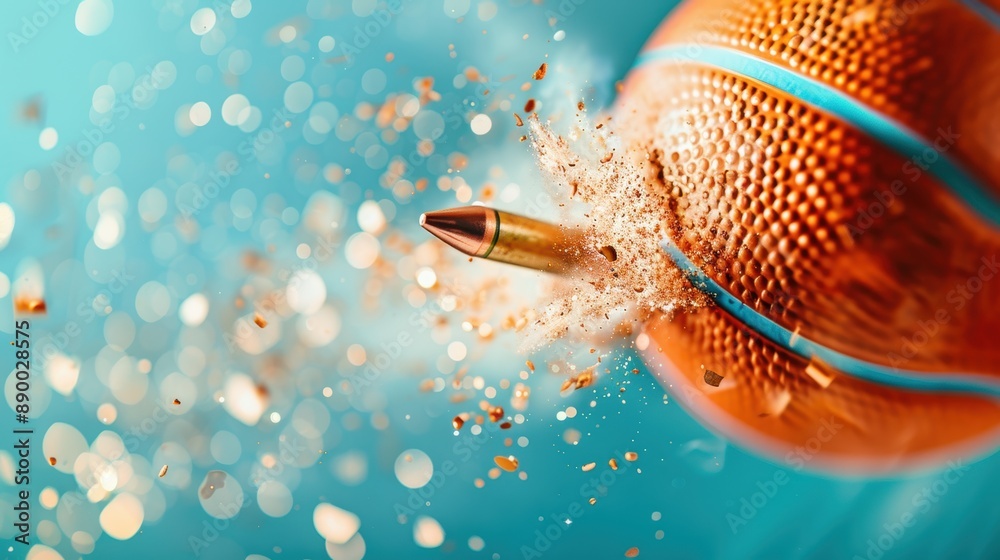 Bullet Striking a Basketball. An image of a bullet hitting a basketball ...