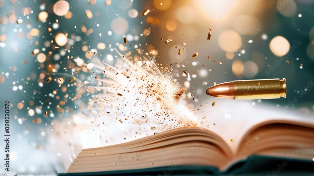 Bullet Impacting a Book. An image of a bullet striking a book ...