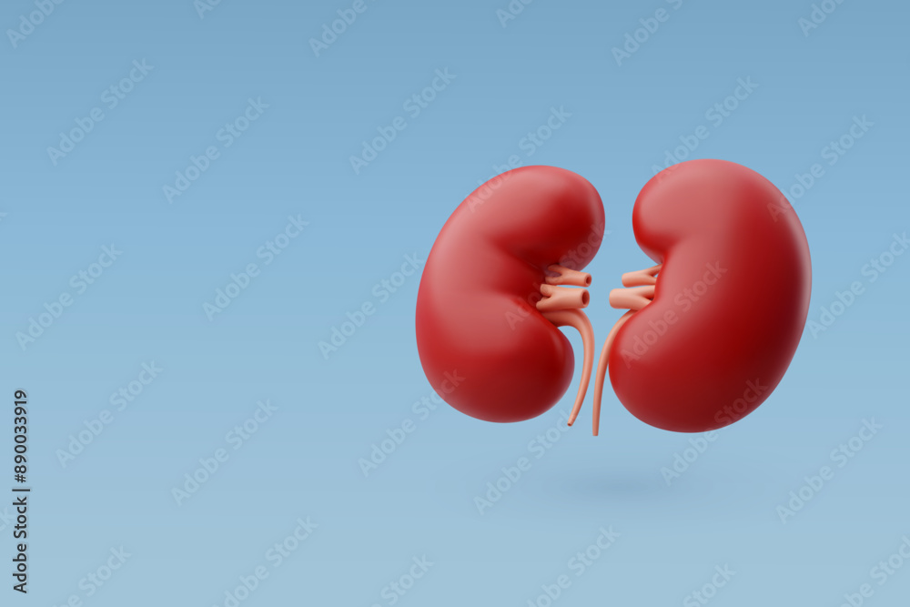 3d Vector Human kidneys with veins and arteries, Urinary system ...